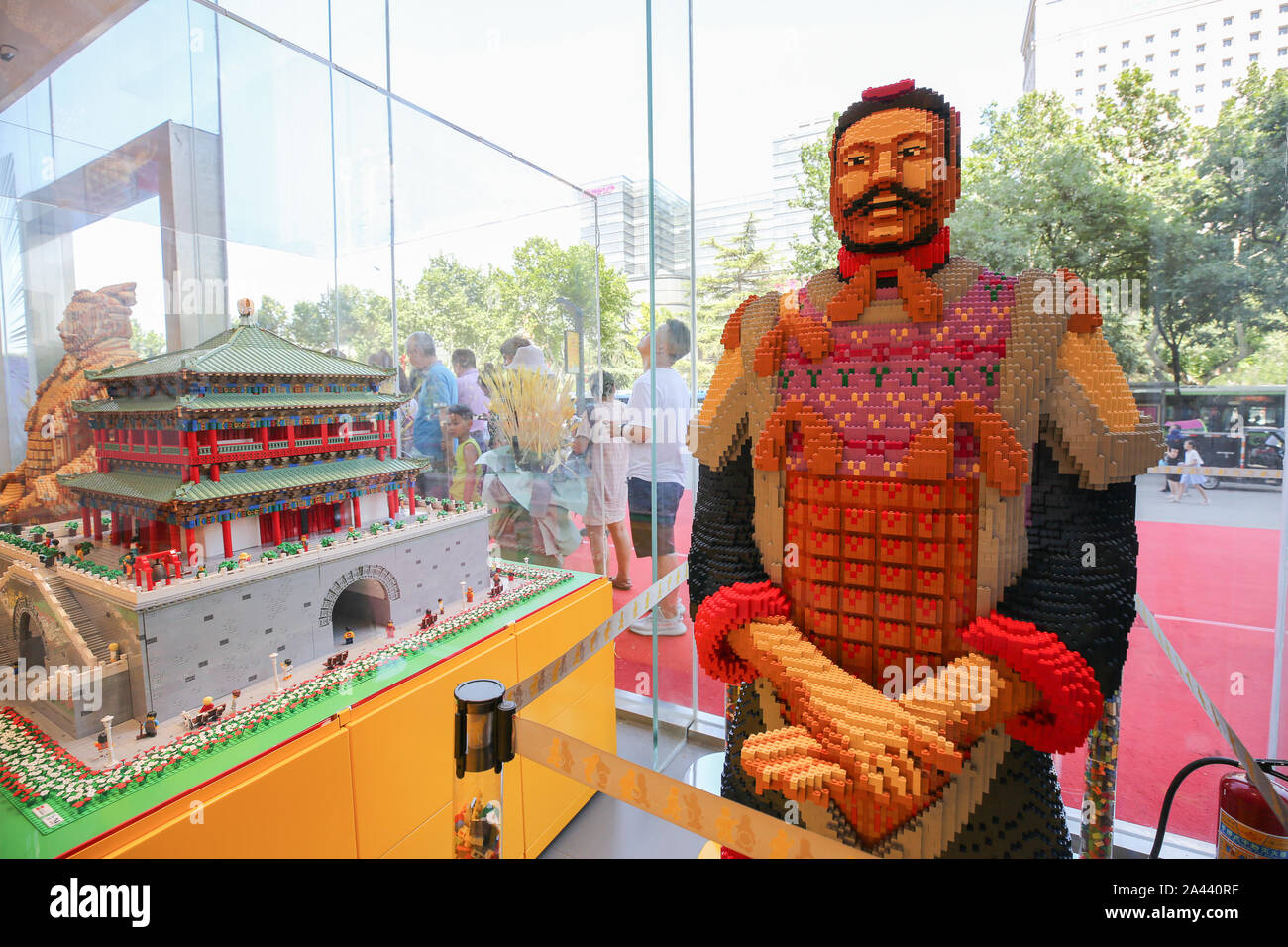LEGO-piece-made terracotta soldier in the first LEGO store in northwest ...