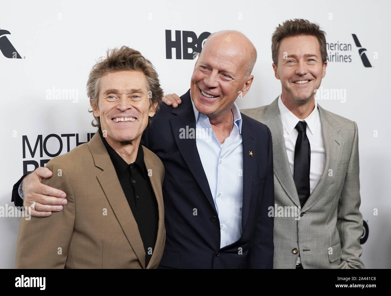New York, United States. 12th Oct, 2019. Willem Dafoe, Bruce Willis and ...