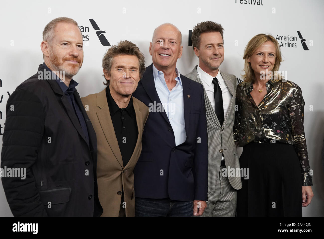 New York, United States. 12th Oct, 2019. Willem Dafoe, Bruce Willis and ...