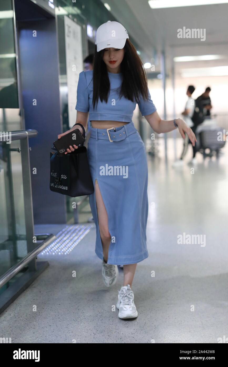 Chinese actress Crystal Zhang or Zhang Tian'ai arrives at the Shanghai ...