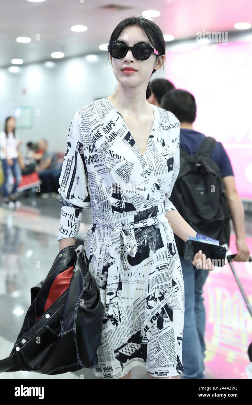 Chinese actress Zhang Li arrives at the Beijing Capital International ...