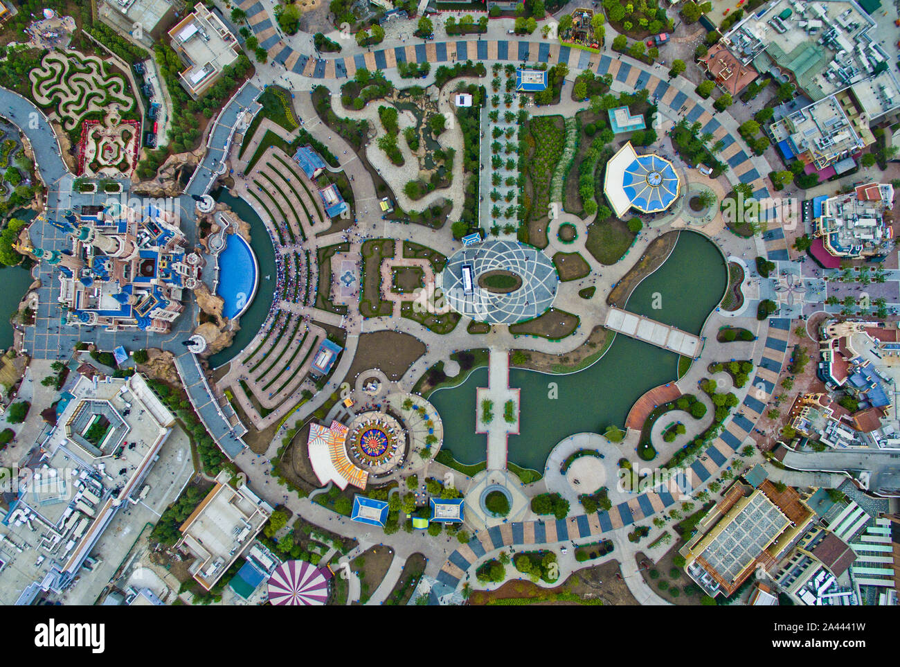 --FILE--Aerial view of Shanghai Disneyland in Shanghai, China, 7 May ...