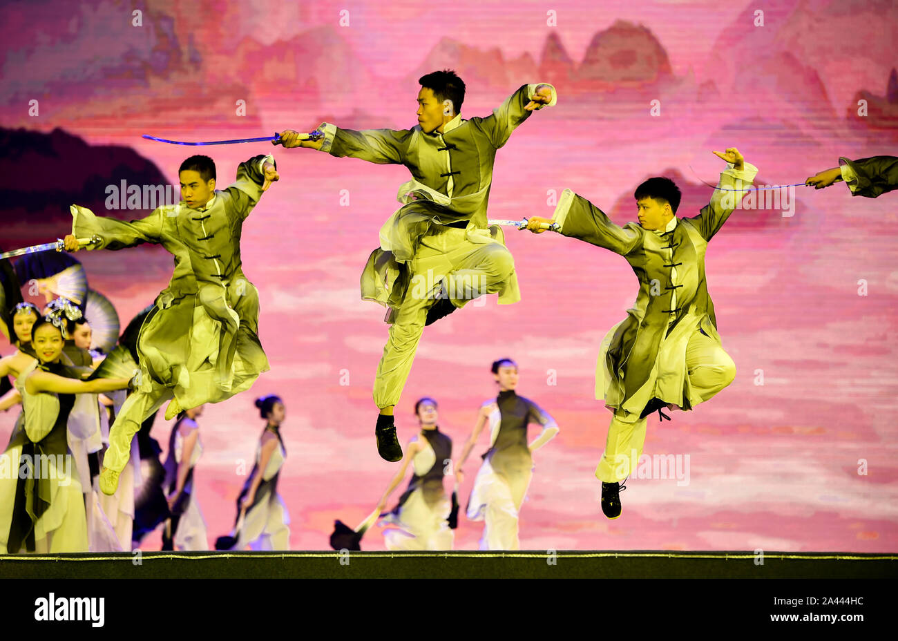 Performers demonstrate traditional Chinese exercise during the opening ...