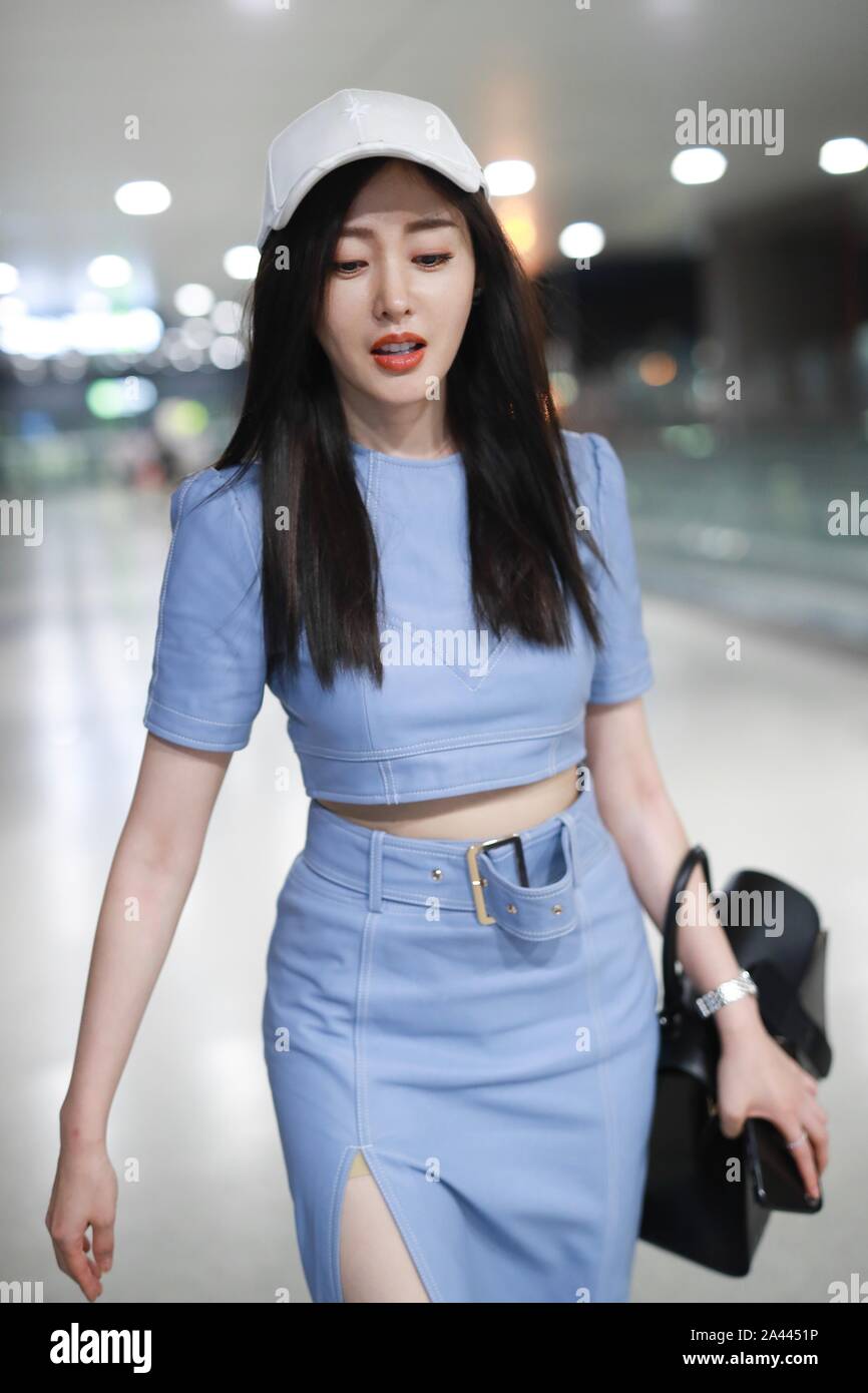 Chinese actress Crystal Zhang or Zhang Tian'ai arrives at the Shanghai ...