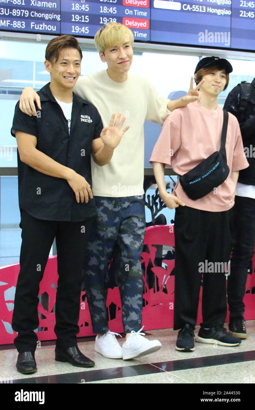 Ryohei Chiba, Keita Tachibana and Ryuichi Ogata of Japanese pop boy ...