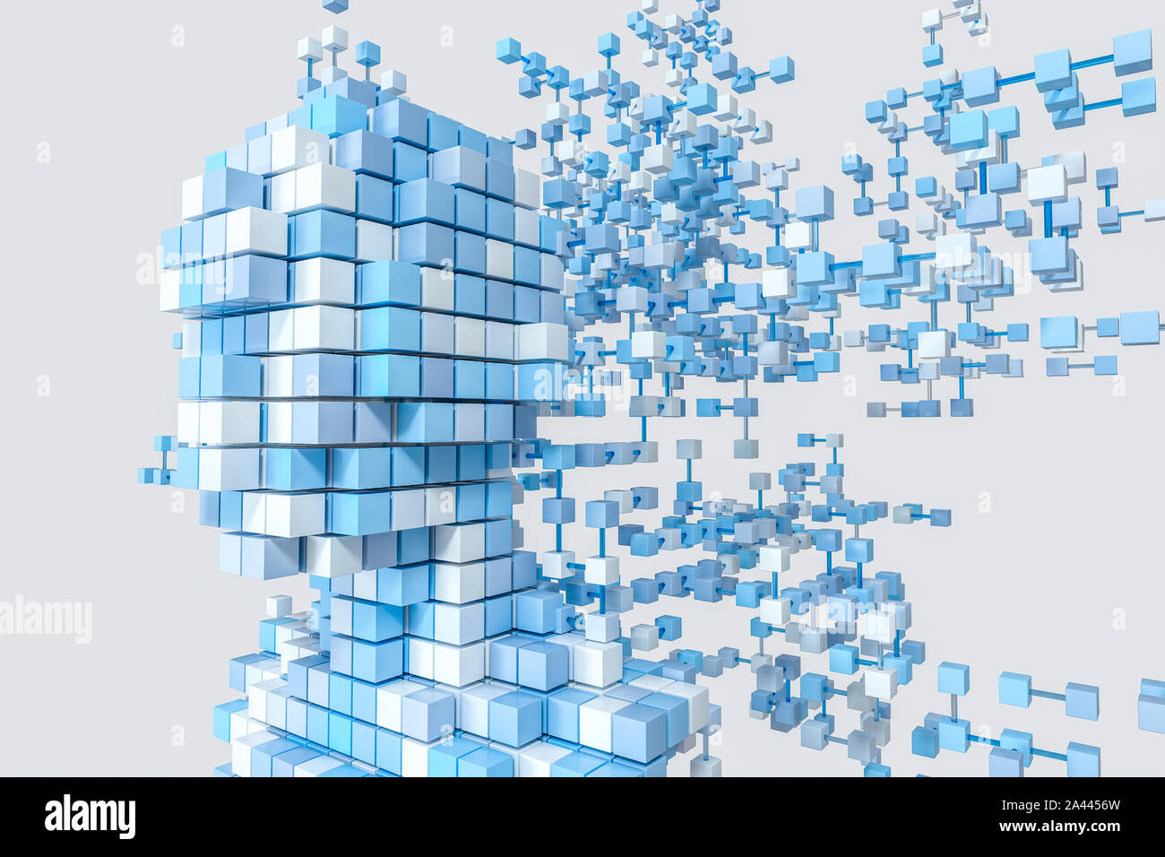 The head of the virtual robot with concepts of artificial intelligence ...