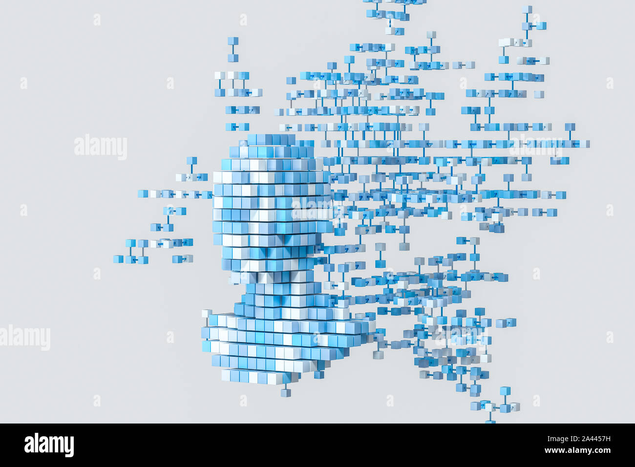 The head of the virtual robot with concepts of artificial intelligence ...