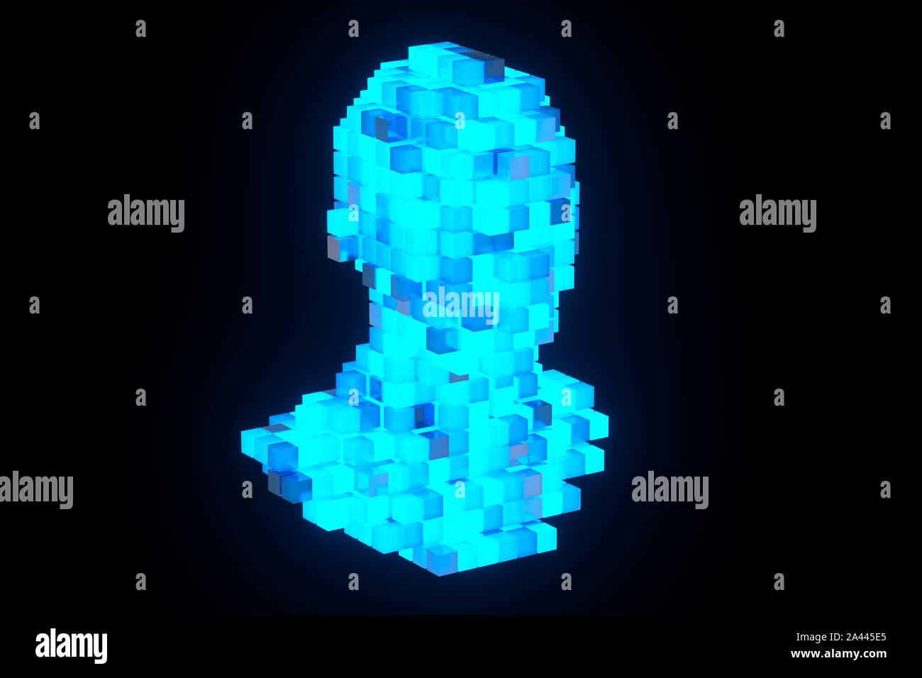 The head of the virtual robot with concepts of artificial intelligence ...