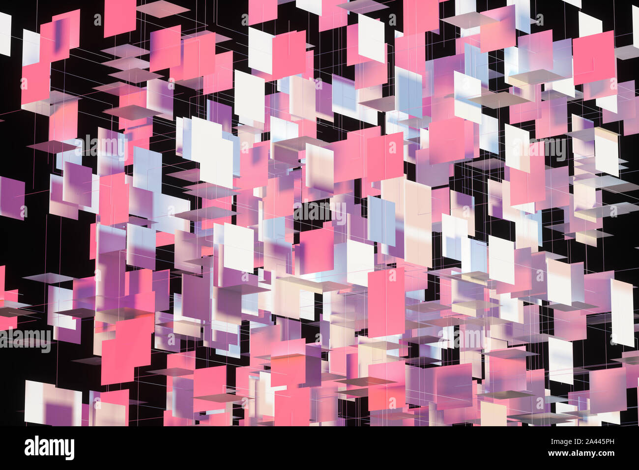 A three-dimensional space composed of square planes, 3d rendering ...