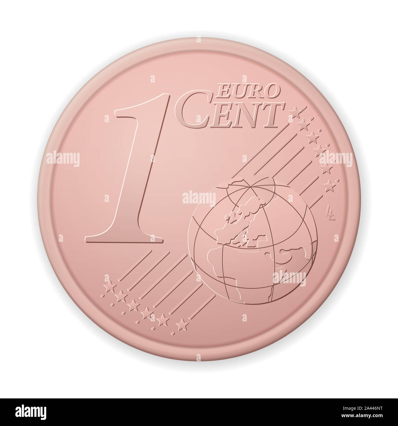 One euro cent on a white background. Vector illustration Stock Photo ...