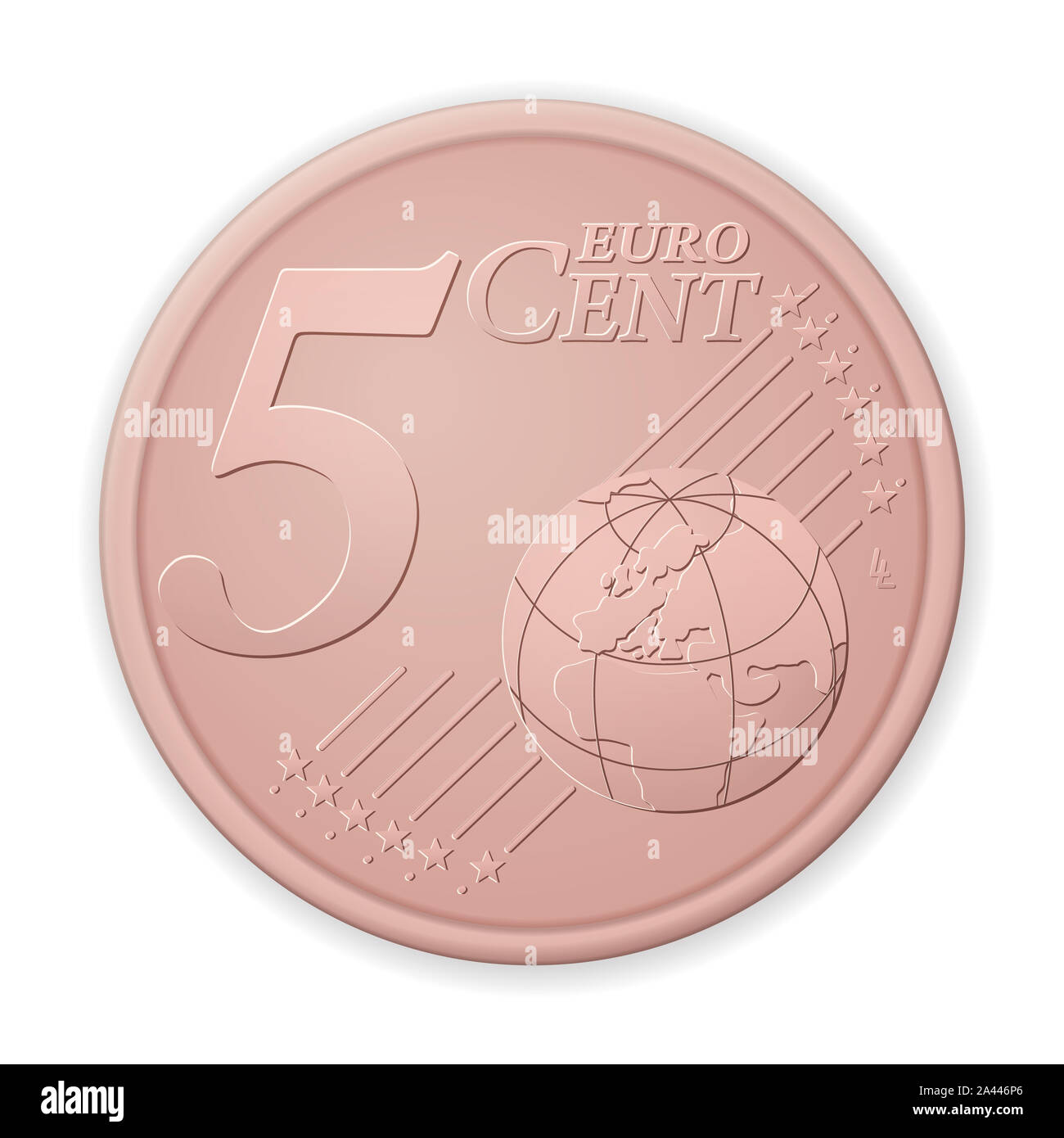 Five euro cent on a white background. Vector illustration Stock Photo ...