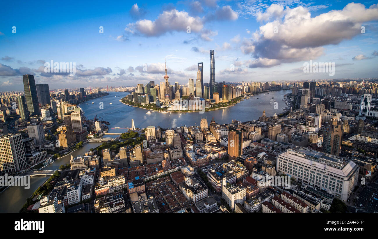 Skyline of the Lujiazui Financial District with the Shanghai World ...