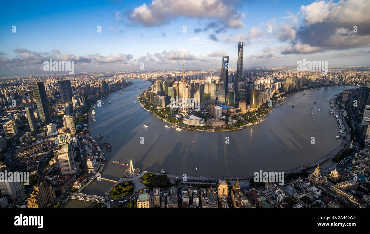 Skyline of the Lujiazui Financial District with the Shanghai World ...