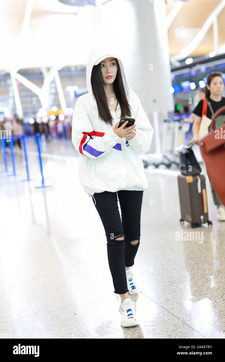 Chinese actress Crystal Zhang or Zhang Tian'ai arrives at the Shanghai ...