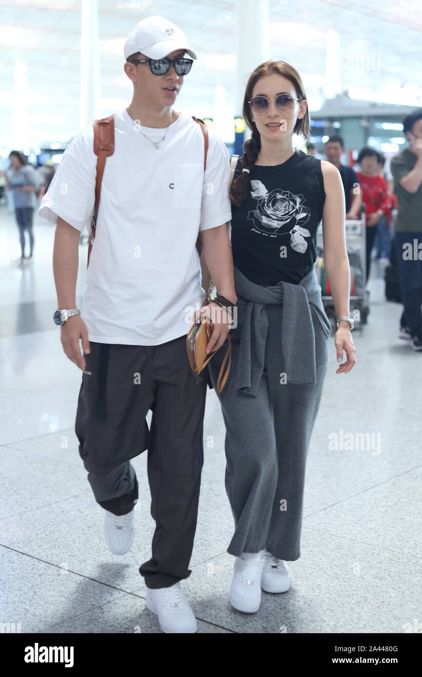 Chinese actor Han Geng, left, and his American actress girlfriend ...