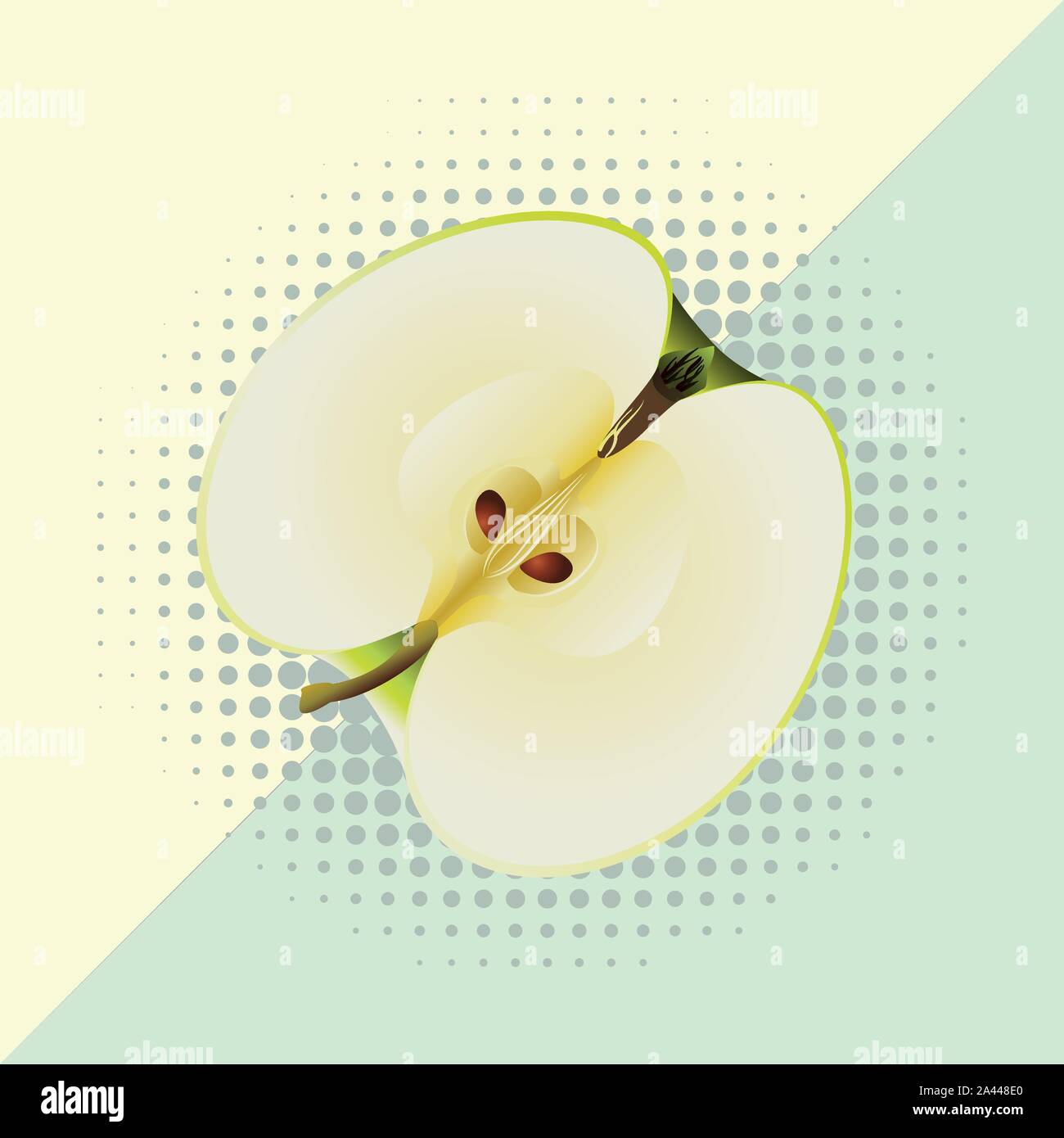 Half of an apple on two colored background Stock Vector Image & Art - Alamy