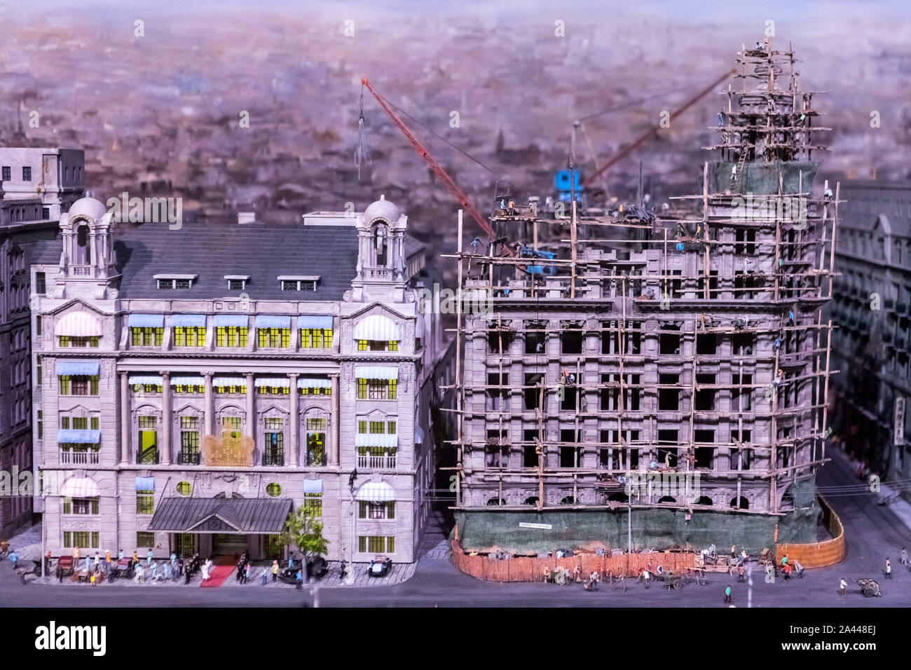 View of the miniature artworks capturing the Shanghai's history and ...
