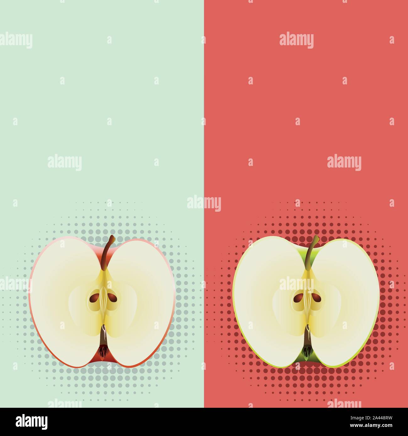 Two halves organic fresh Stock Vector Images - Alamy