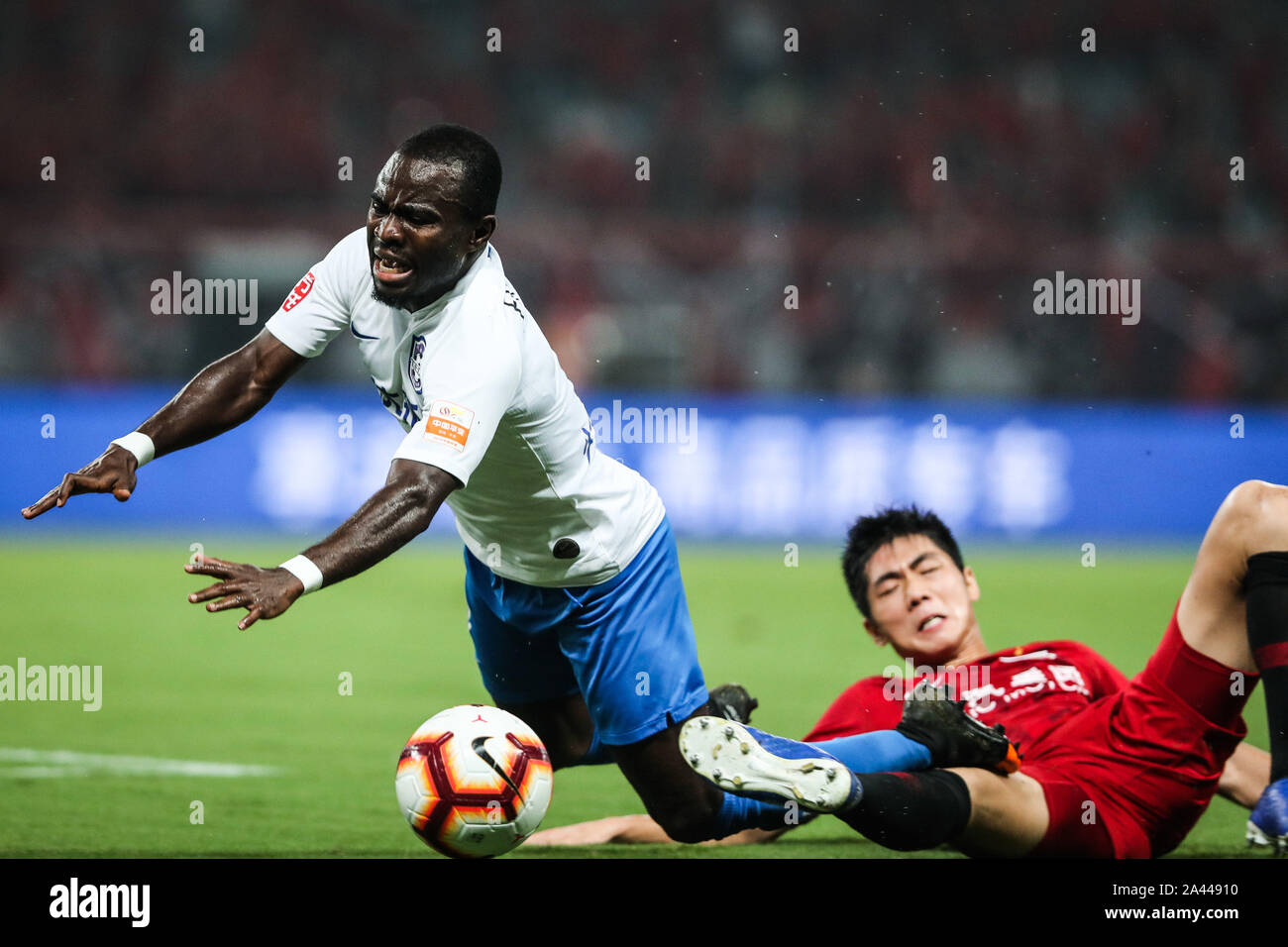 Ghanaian football player Frank Opoku Acheampong of Tianjin TEDA F.C ...