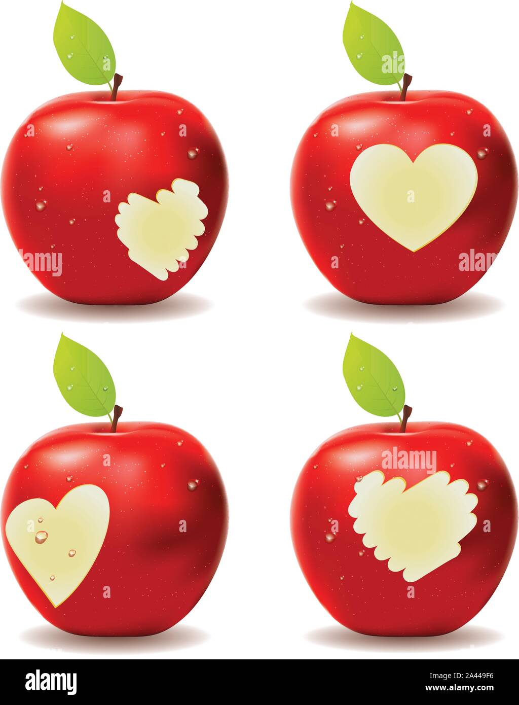 Apple bite heart red Cut Out Stock Images & Pictures - Alamy