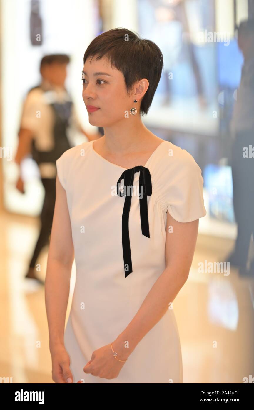 Chinese actress Sun Li attends a promotional event for Vinda in ...