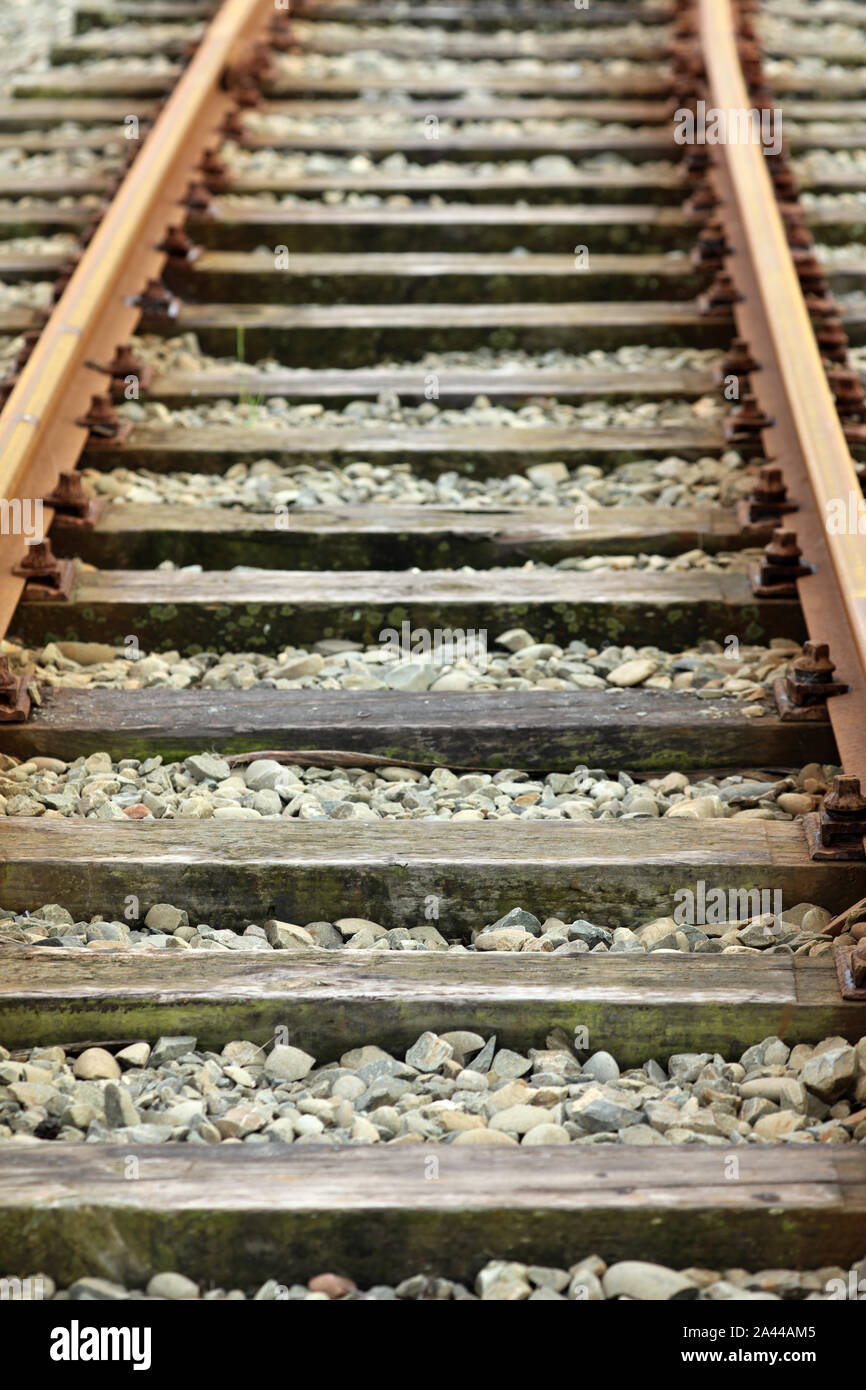 Railroad rails for a train Stock Photo - Alamy