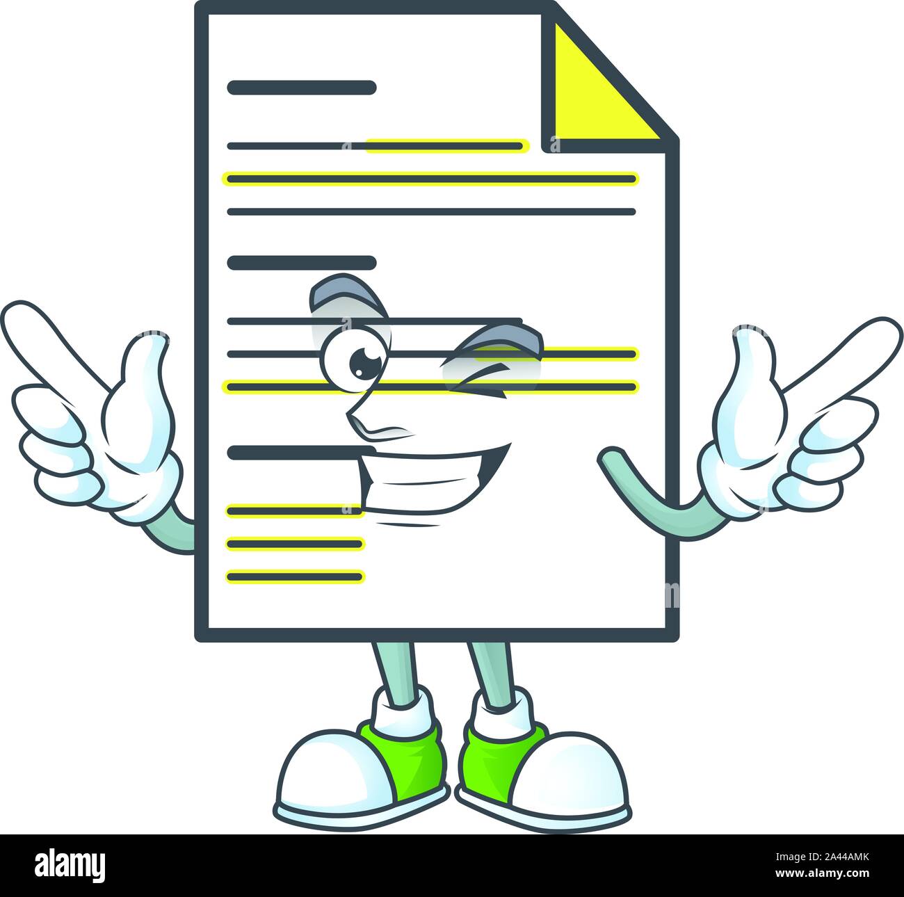 Wink document in the cartoon character mascot Stock Vector Image & Art ...