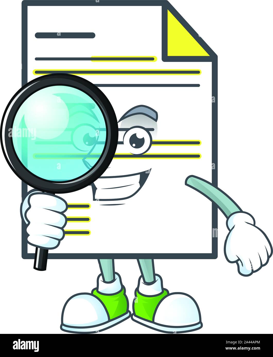 Detective document in the cartoon character mascot Stock Vector Image ...