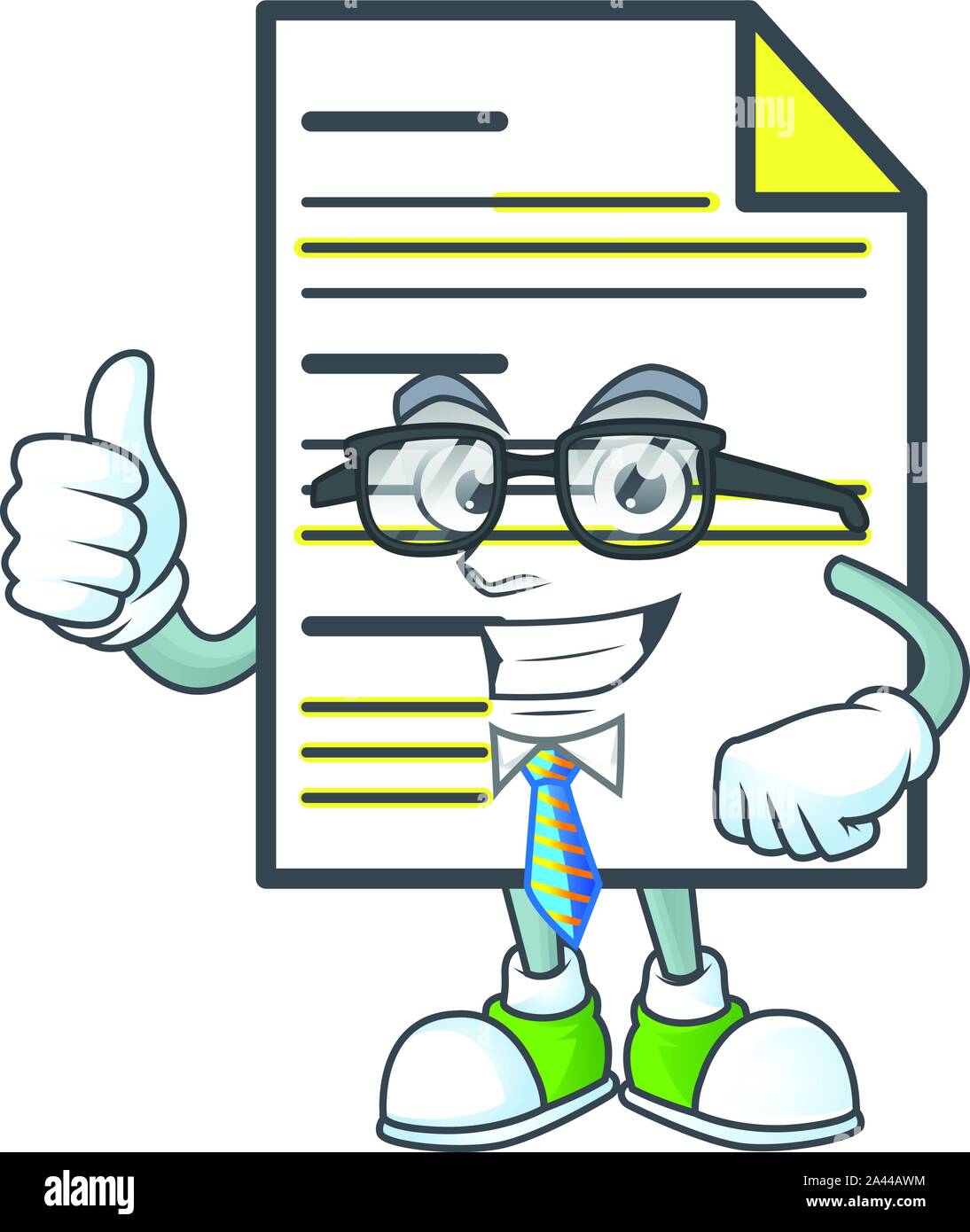 Businessman document in the cartoon character mascot Stock Vector Image ...