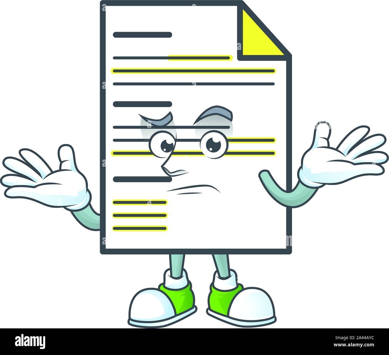 Grinning document in the cartoon character mascot Stock Vector Image ...