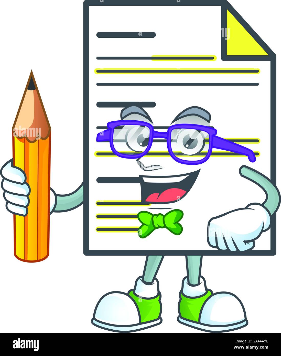 Student document in the cartoon character mascot Stock Vector Image ...