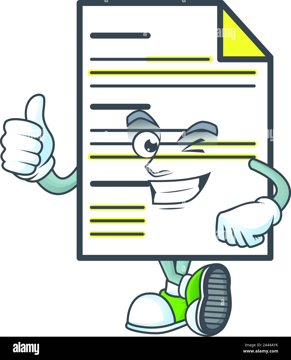 Thumbs up document in the cartoon character mascot Stock Vector Image ...