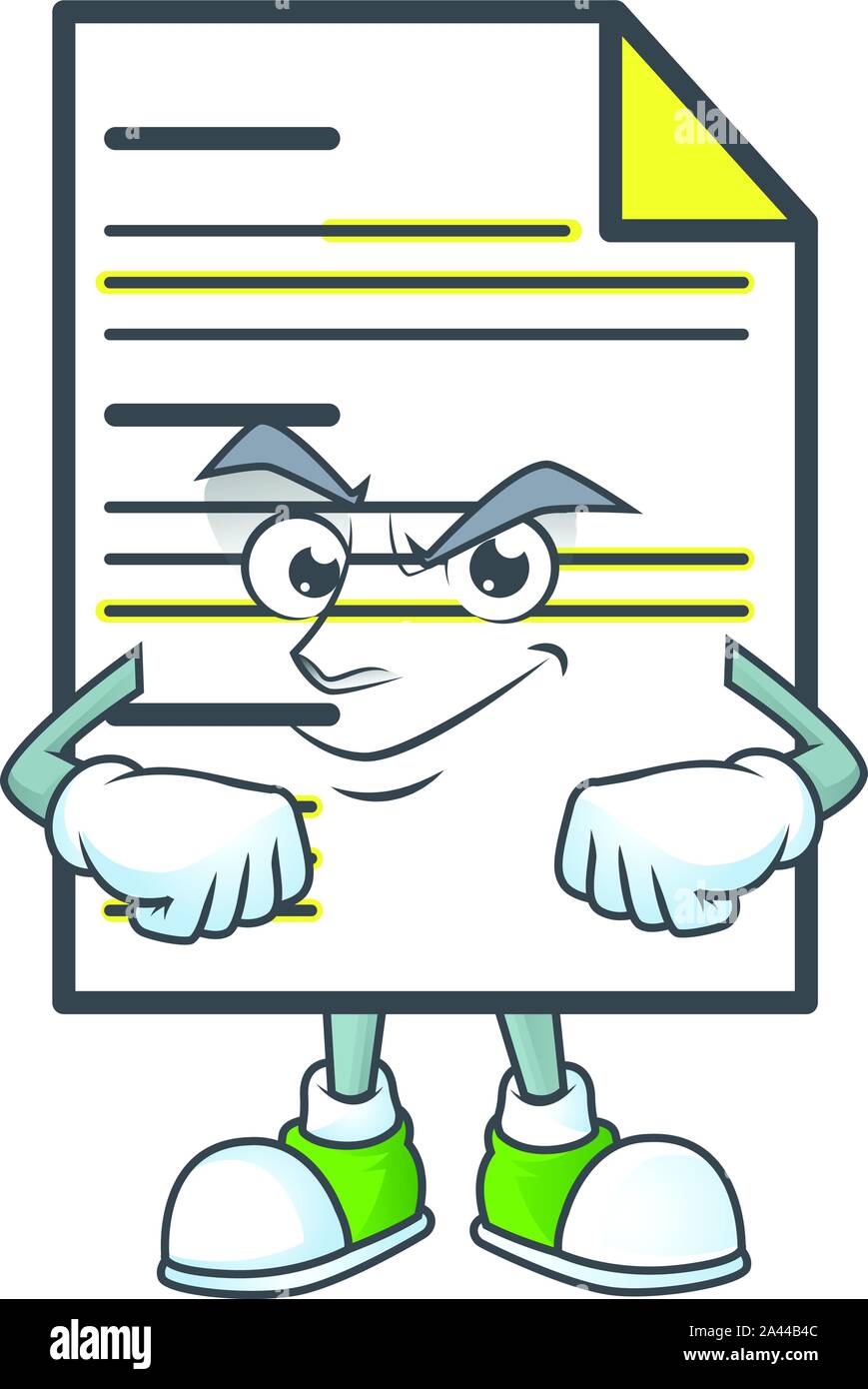 Smirking document in the cartoon character mascot Stock Vector Image ...