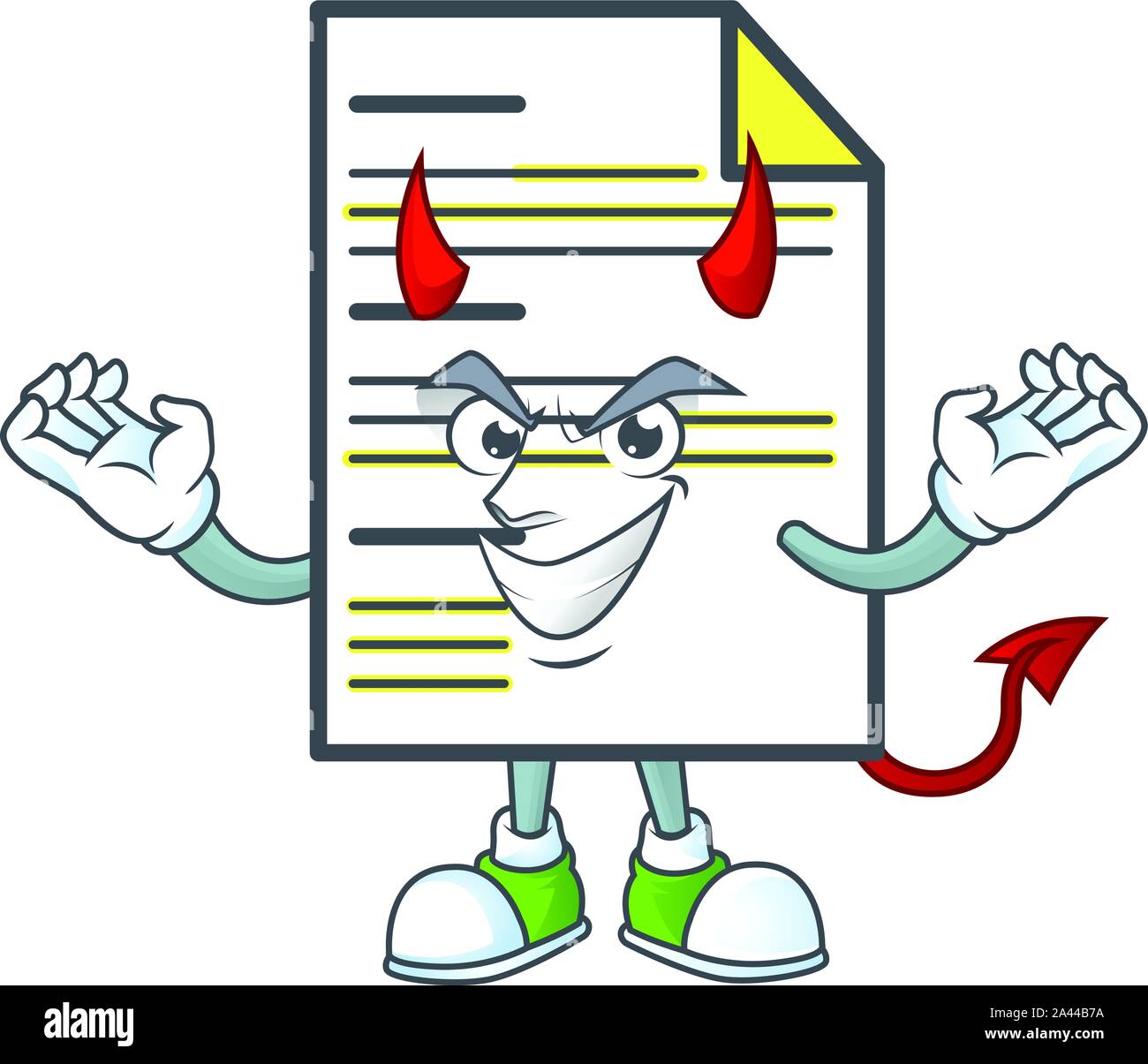 Devil document template with cartoon character shape Stock Vector Image ...
