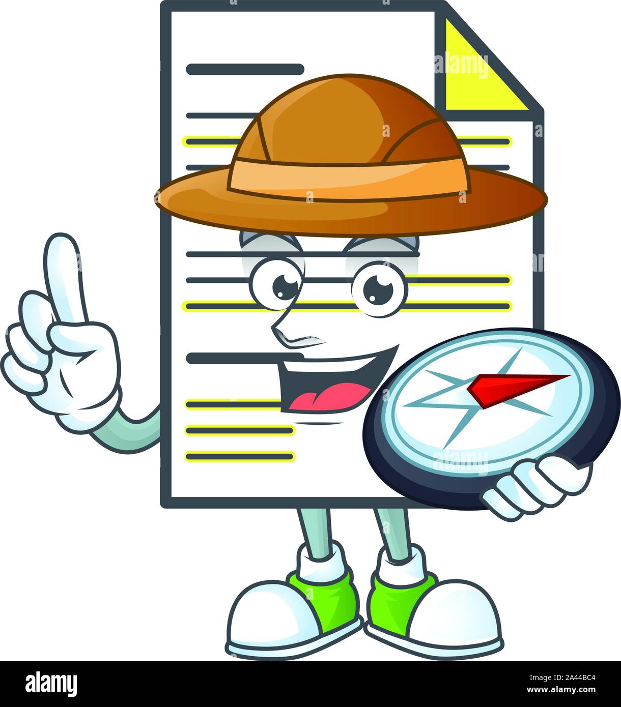 Explorer document template with cartoon character shape Stock Vector ...