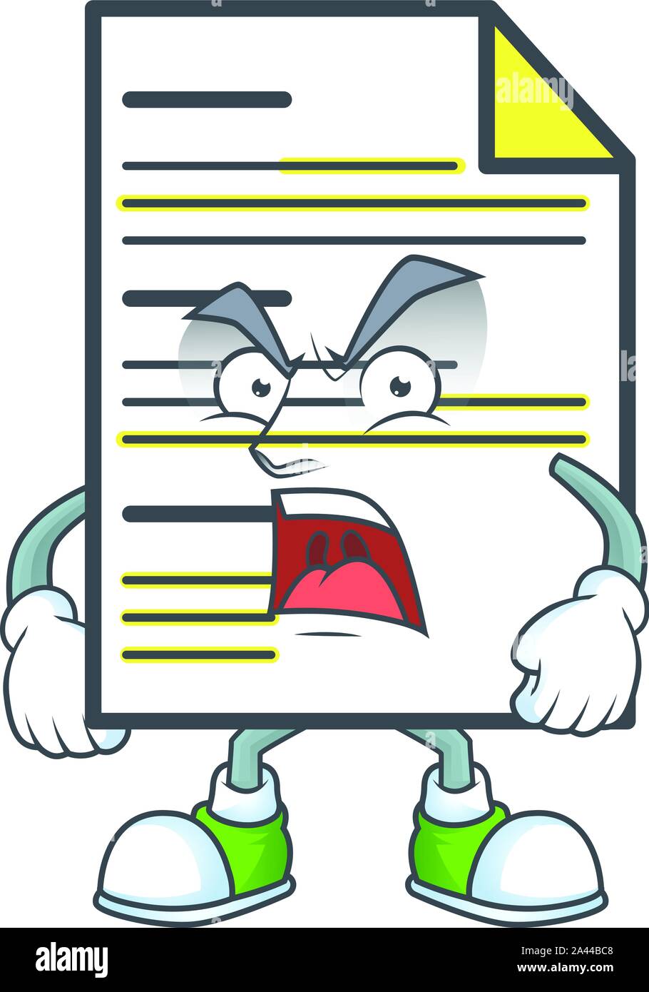 Angry document template with cartoon character shape Stock Vector Image ...