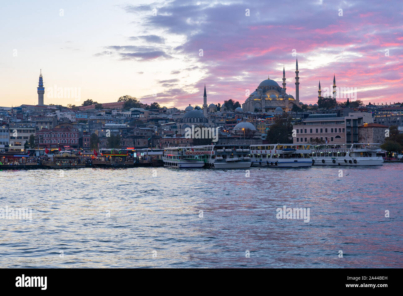 Istanbul city skyline and port of Istanbul in Turkey Stock Photo - Alamy