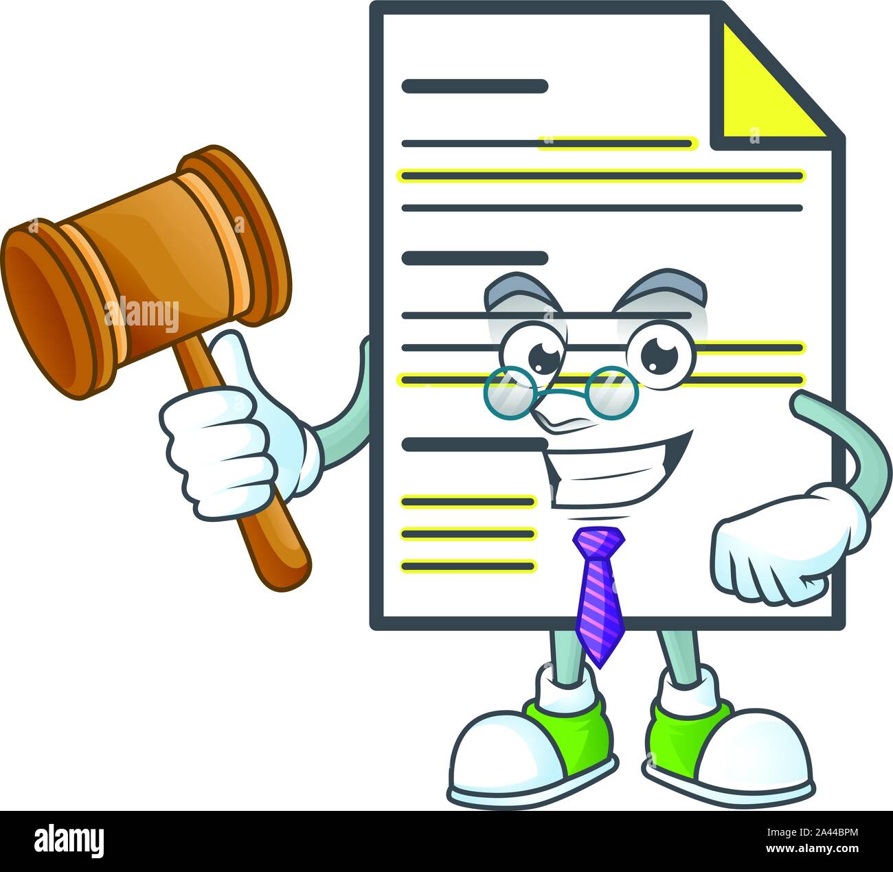 Judge document cartoon mascot on white background Stock Vector Image ...