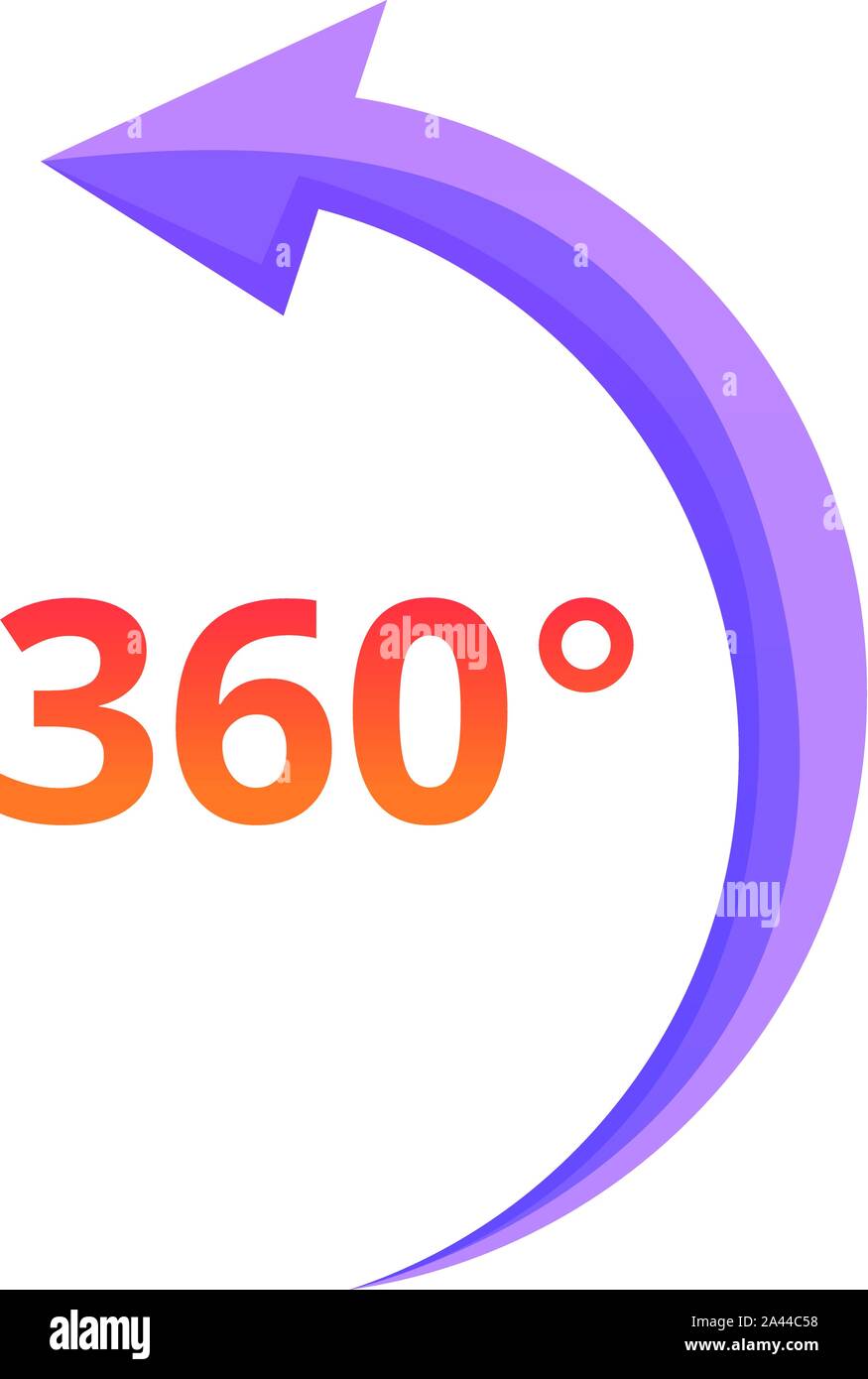 360 degrees pictogram icon. Cartoon of 360 degrees pictogram vector ...