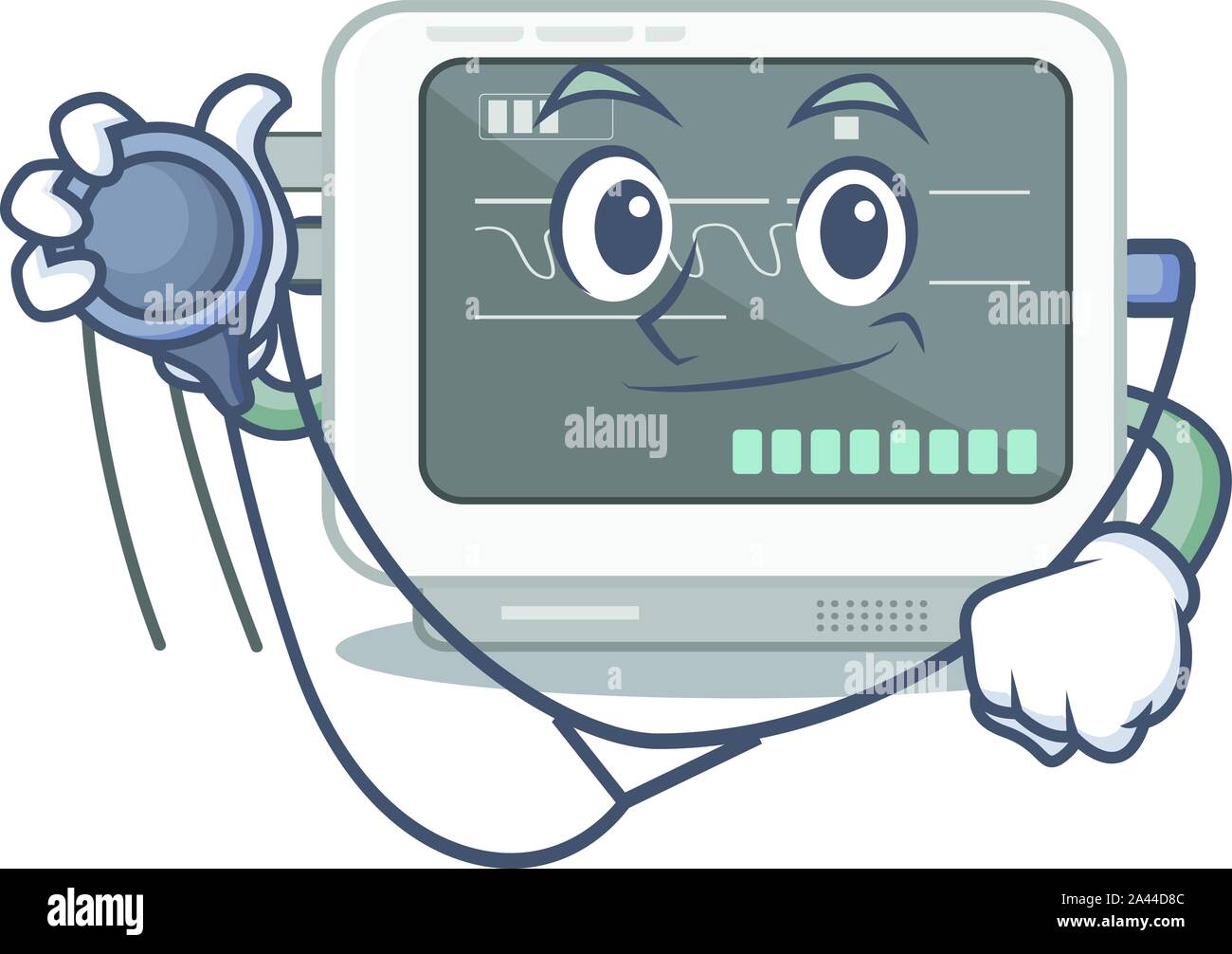 Doctor ecg machine cartoon with the character Stock Vector Image & Art ...