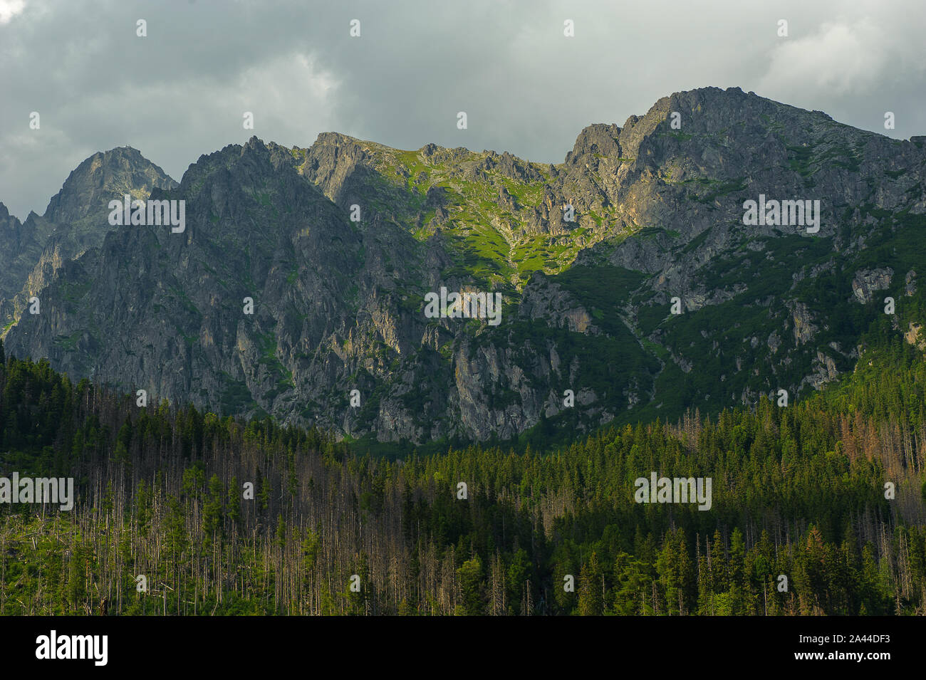 Mountain range in the sunlight Stock Photo - Alamy