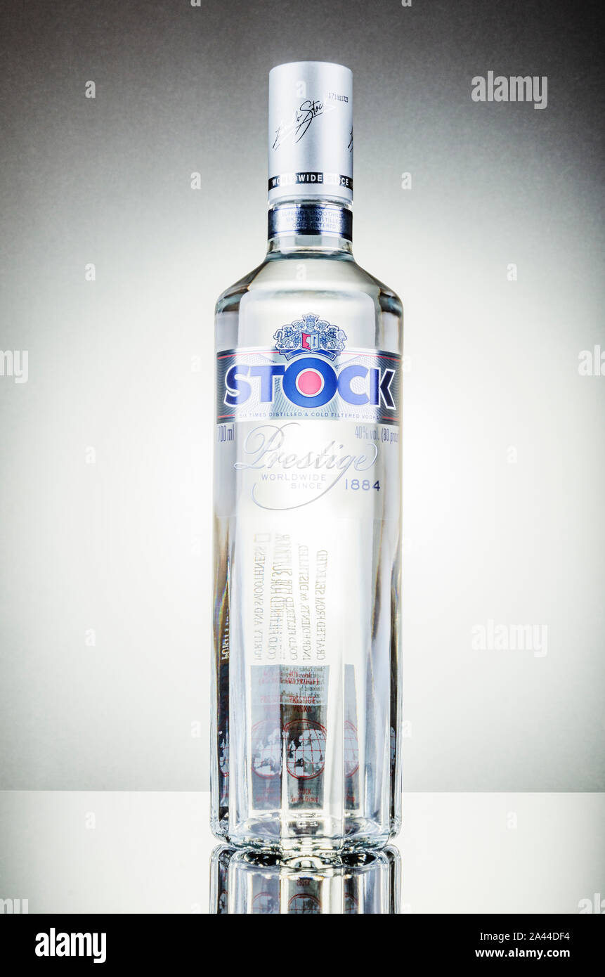 Stock prestige vodka on gradient background Stock Photo - Alamy