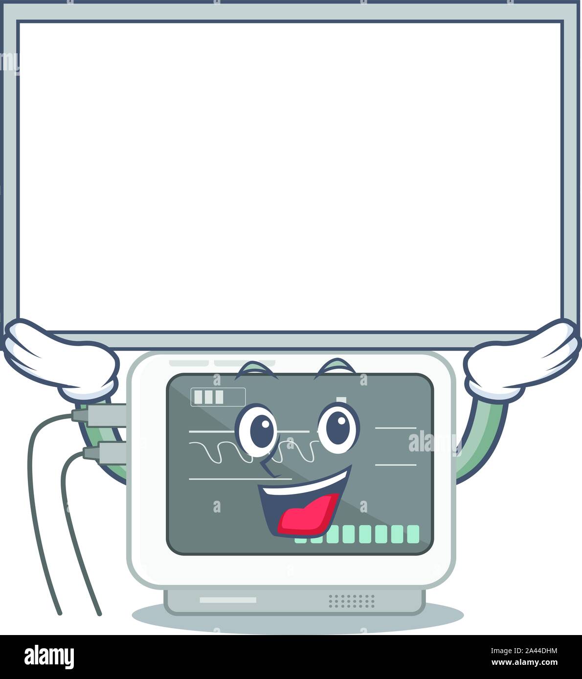 Up board ecg machine cartoon with the character Stock Vector Image ...