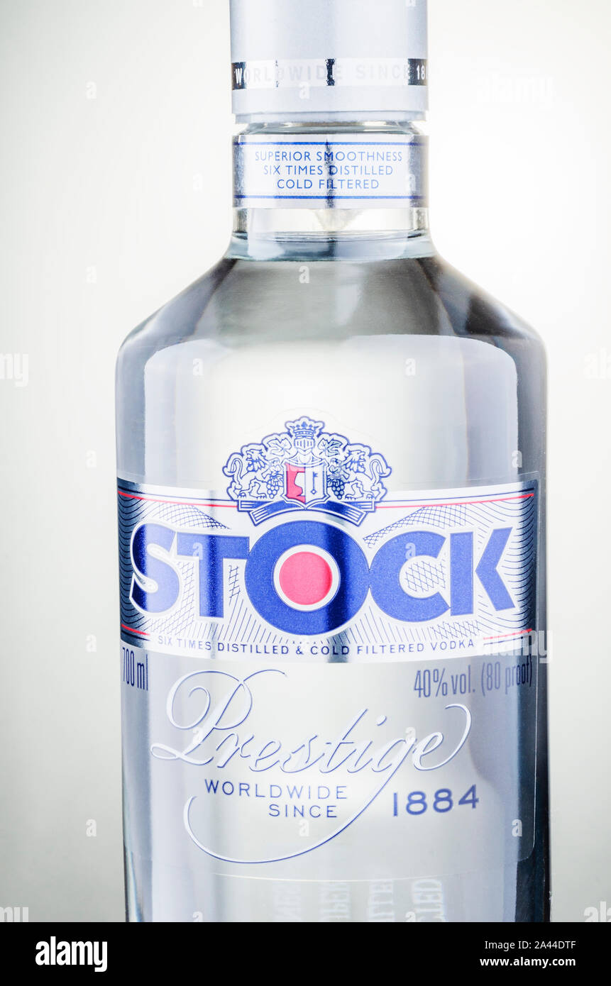 Stock prestige vodka on gradient background Stock Photo - Alamy