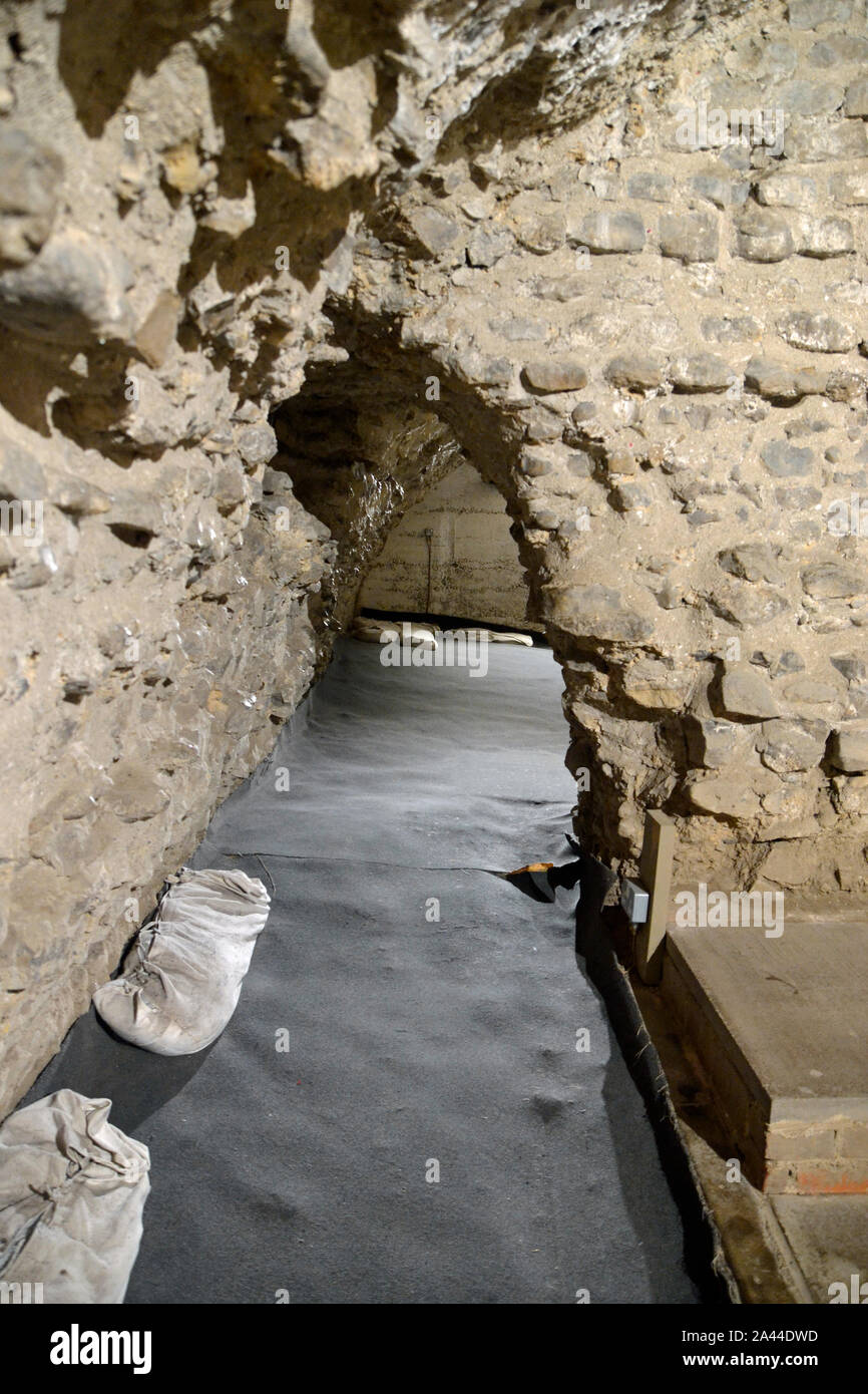 Archway in the basement at Colchester Castle, guided tour of parts you ...
