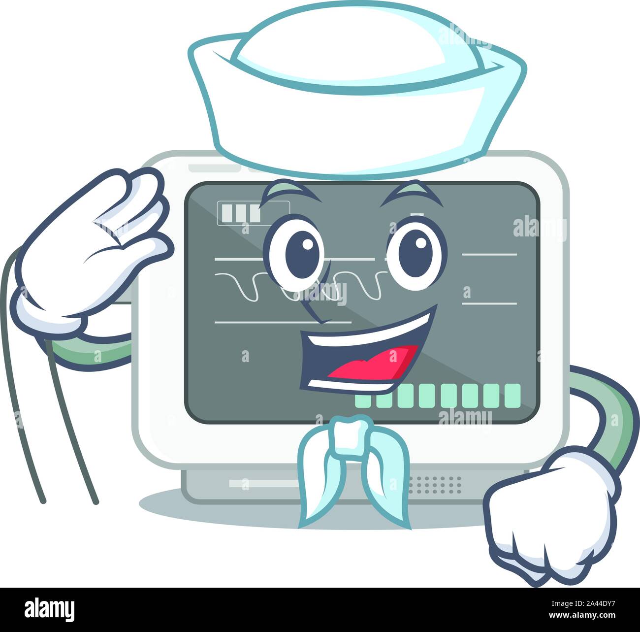Sailor ecg machine cartoon with the character Stock Vector Image & Art ...