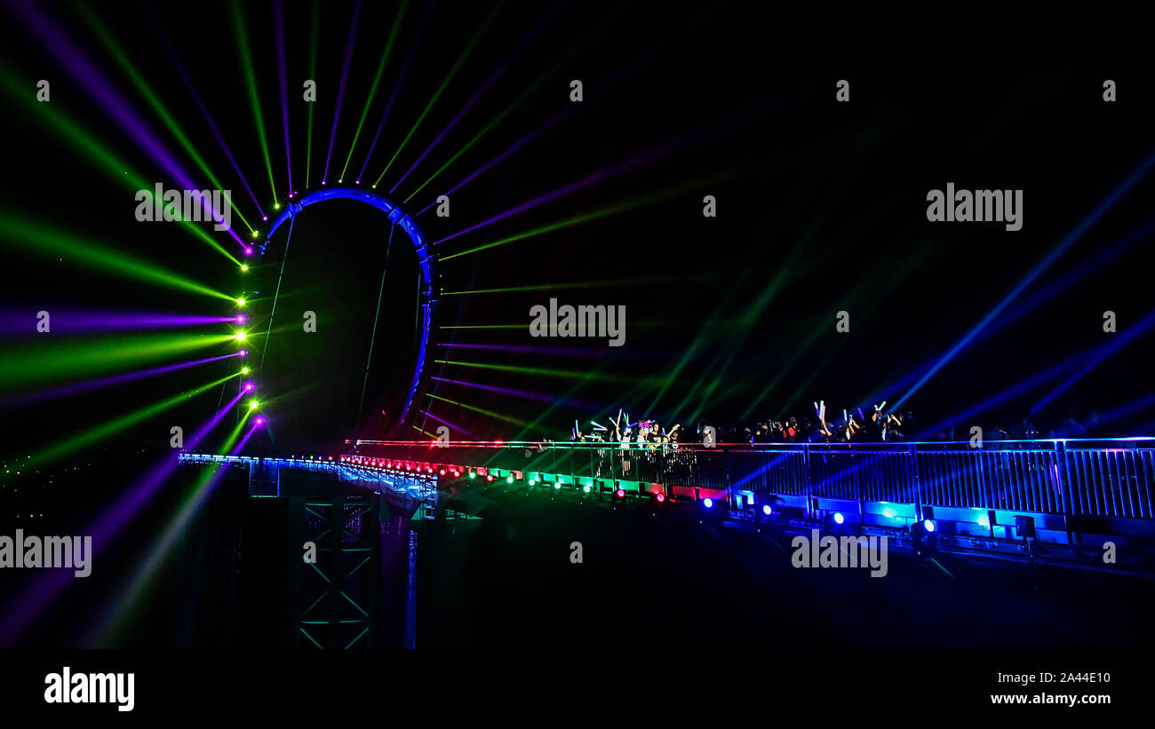 Members of Chinese bands perform on the Guangdong's highest circular ...