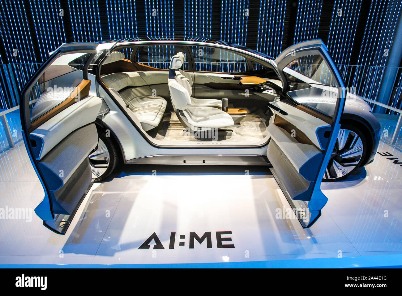 --FILE--A visionary Audi AI:ME concept car is displayed during the 2019 ...