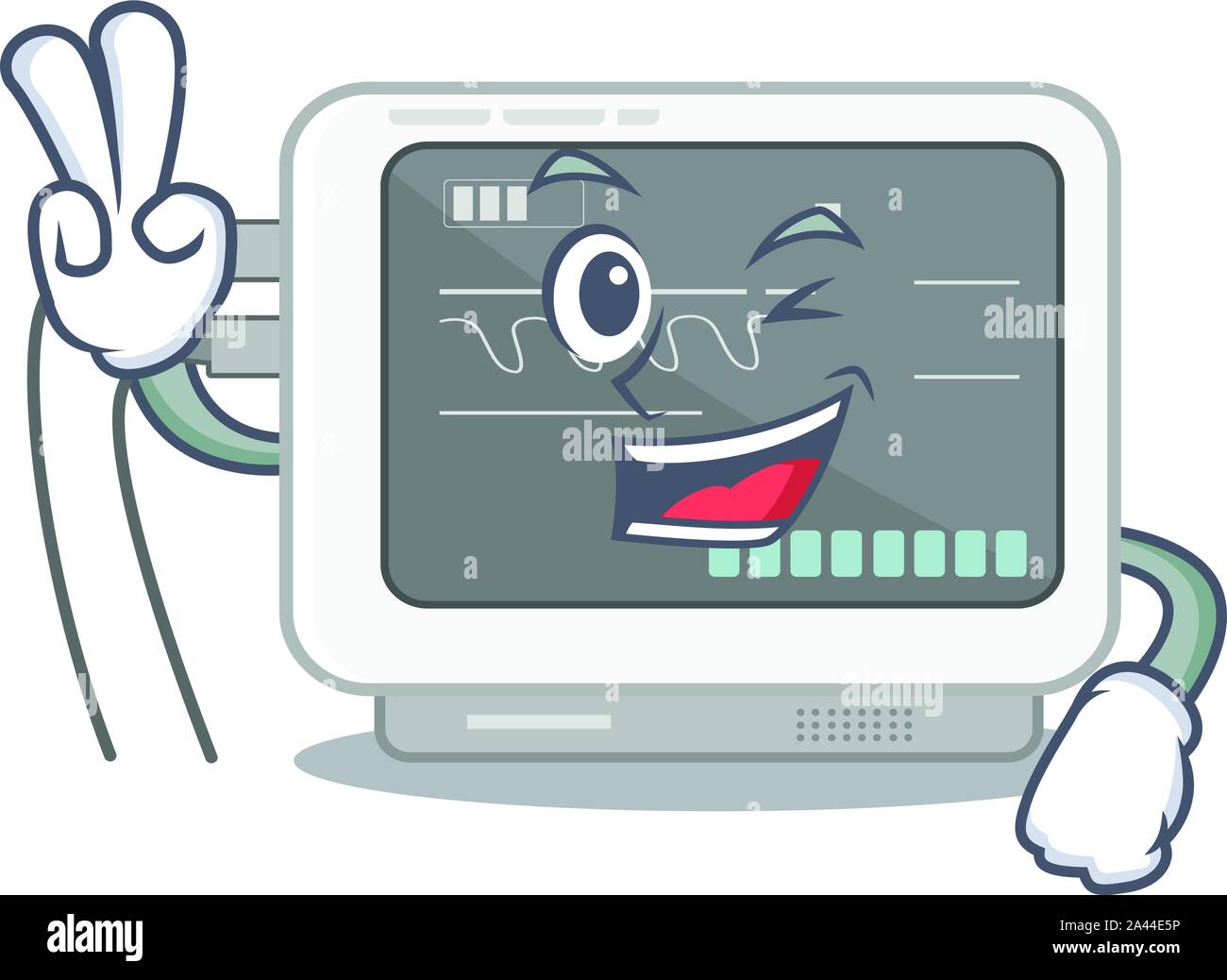 Two finger ecg machine stuck the cartoon wall Stock Vector Image & Art ...