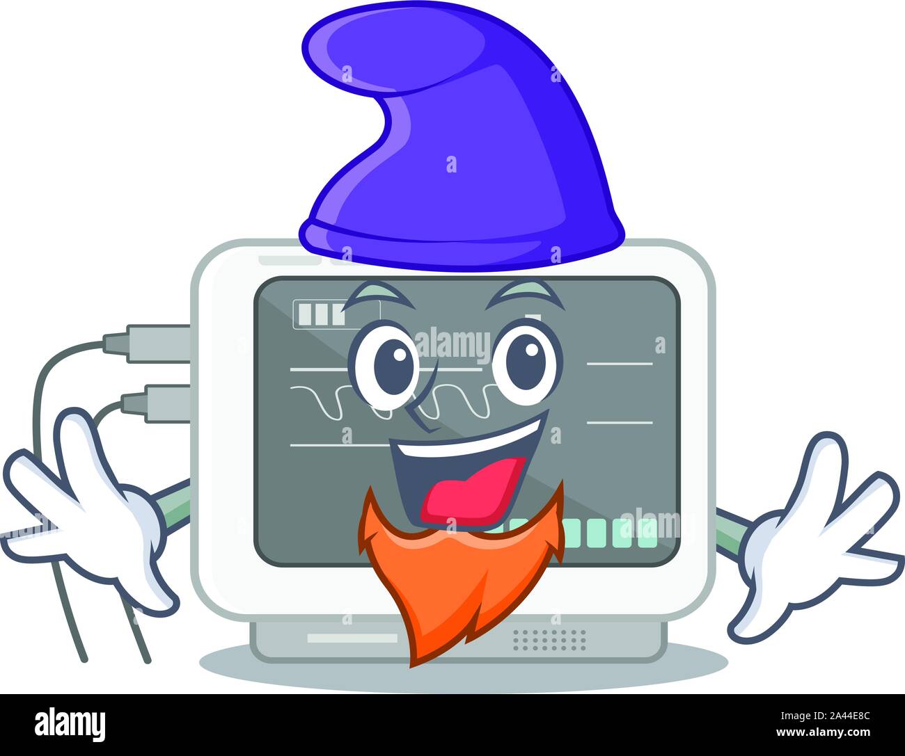 Elf ecg machine cartoon with the character Stock Vector Image & Art - Alamy